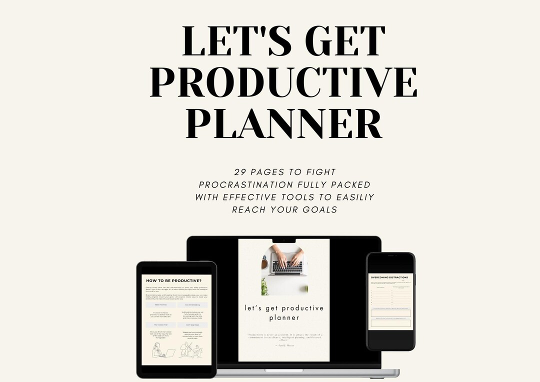 Let's Get Productive Planner Fight Procrastination Planner Anxiety ...