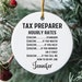 Personalized Tax Preparer Ornament, Hourly Rate Tax Season Gift ...