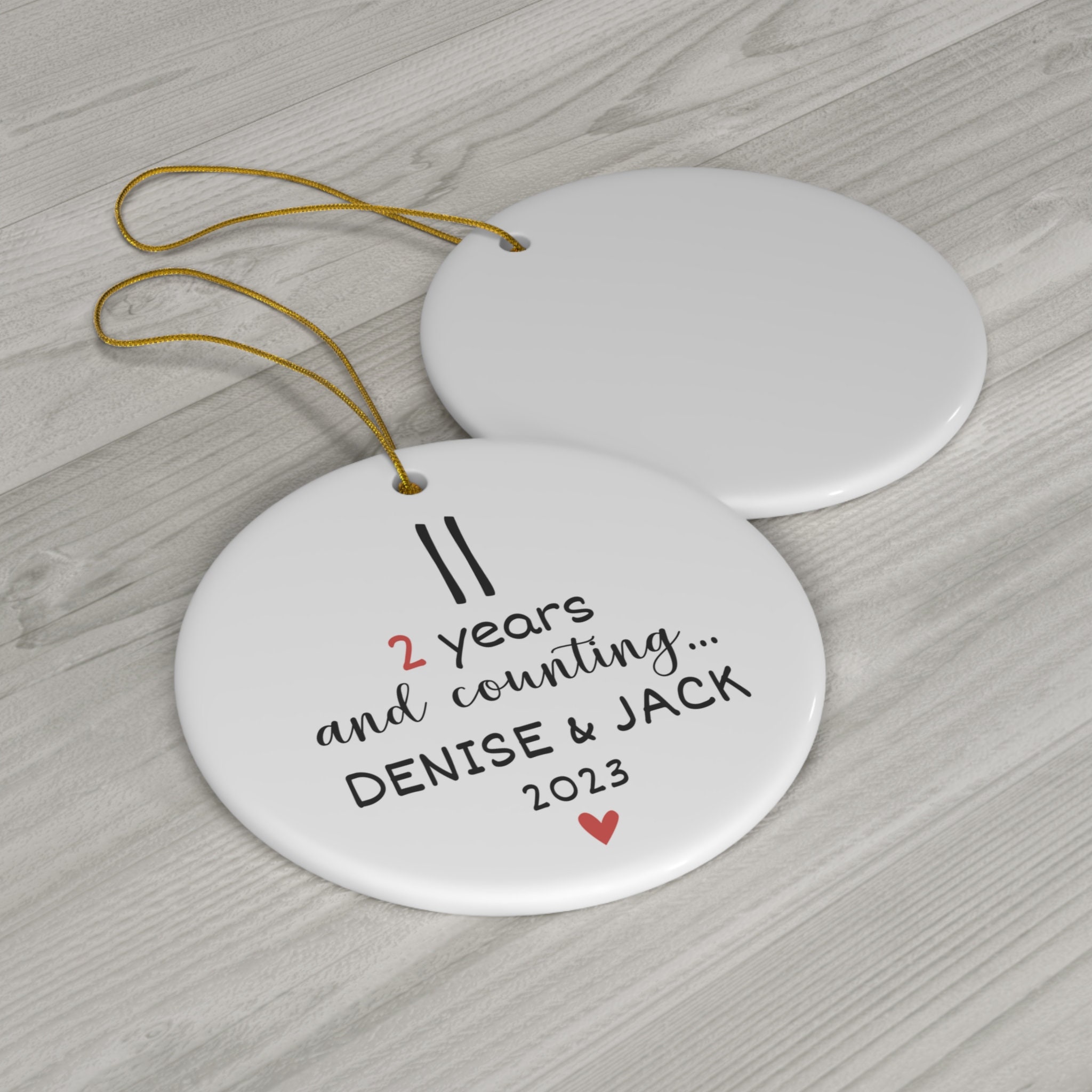Personalized 2nd Anniversary Gift for Him, 2 Year Anniversary Ornament ...