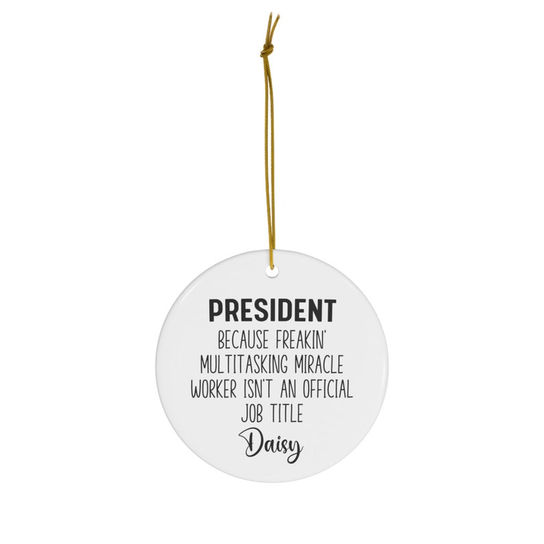 Personalized President Gift, President Ornament, Appreciation Gift for ...