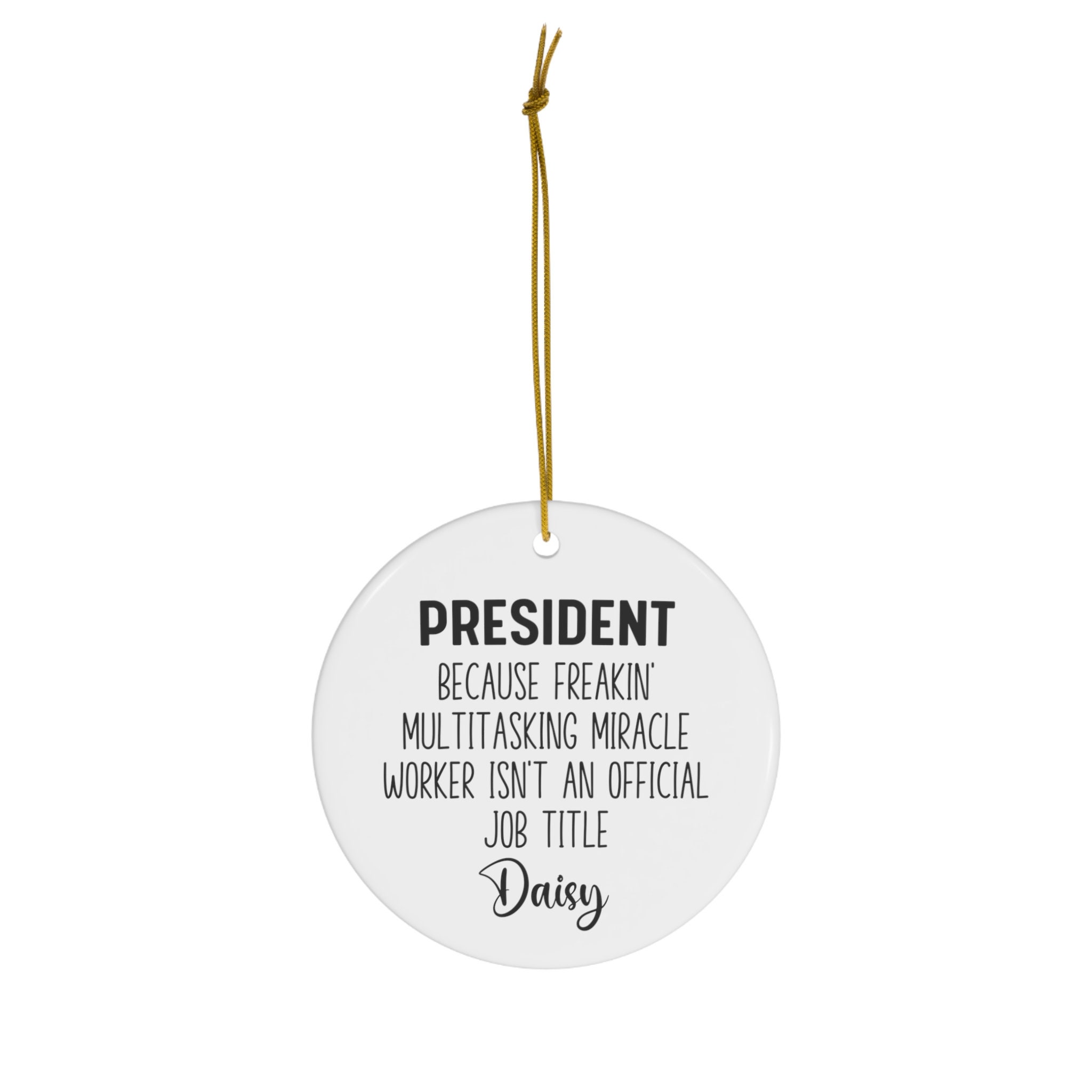 Personalized President Gift, President Ornament, Appreciation Gift for ...