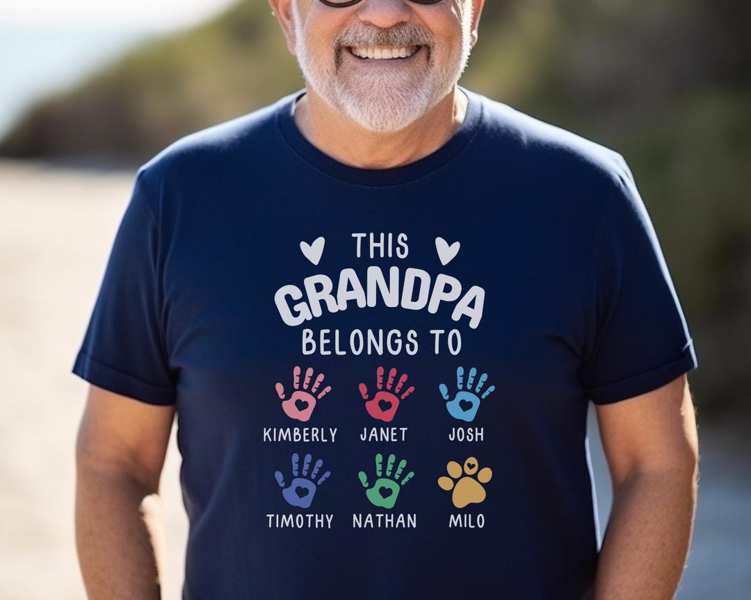 Personalized Grandpa Gift, Grandpa With Grandkids Name, Custom ...