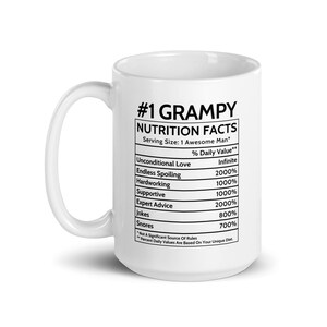 Personalized Grampy Gift, Grampy Nutrition Facts Mug, Custom Name ...