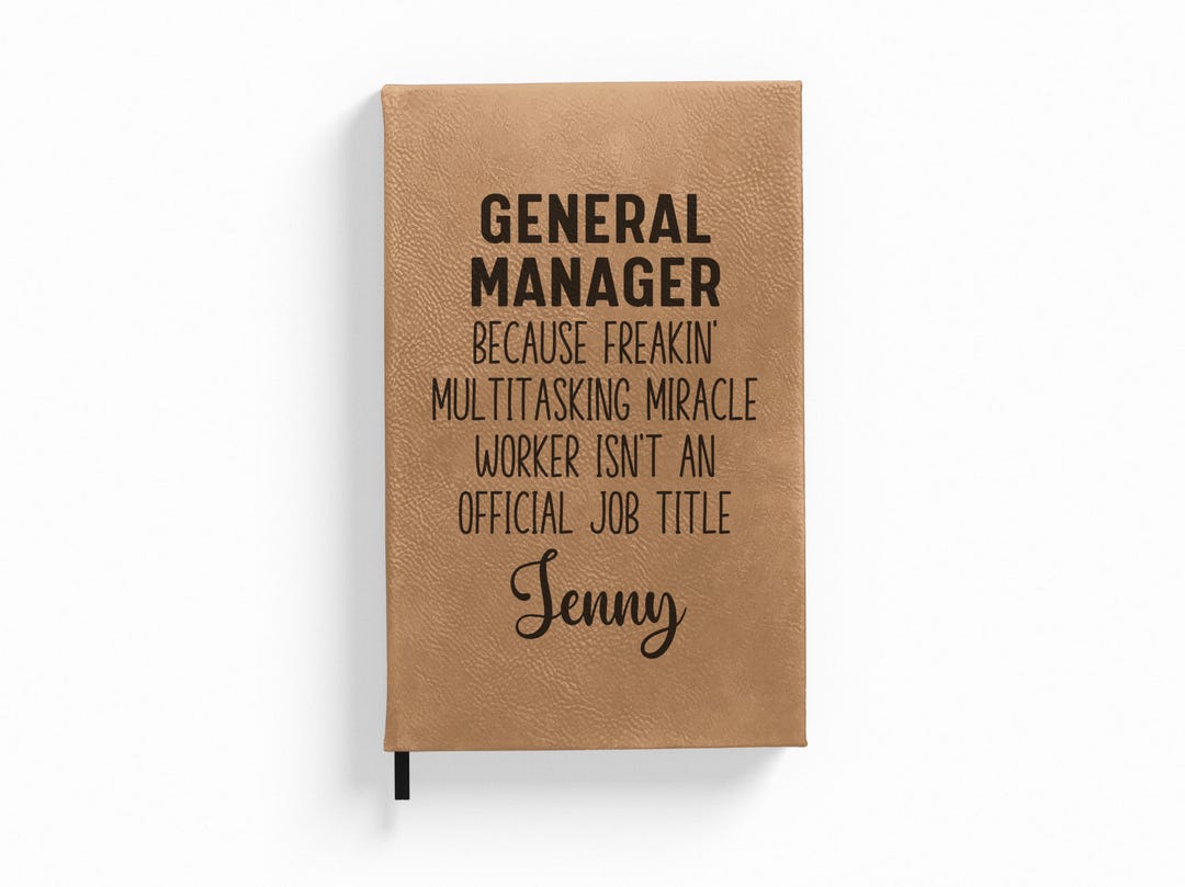 Personalized General Manger Gift, Custom Name Leatherette Journal ...