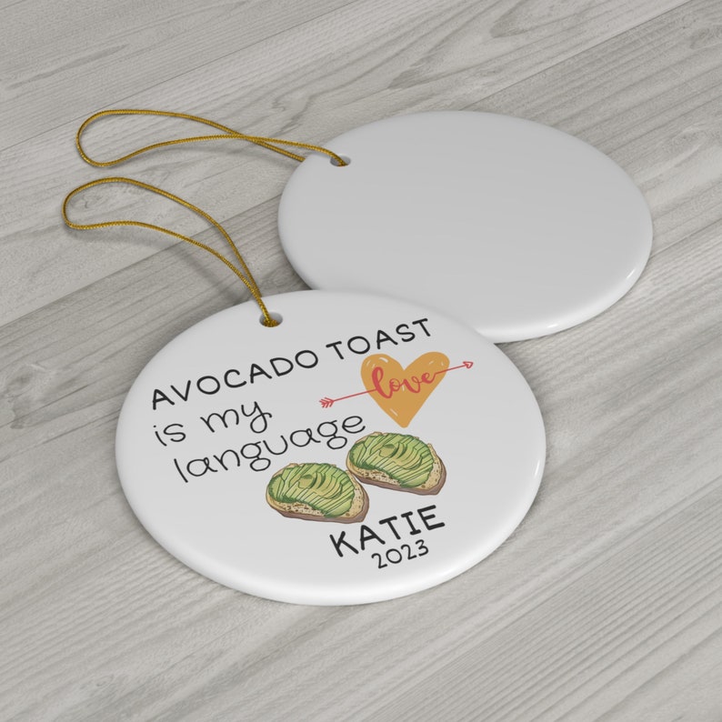 Personalized Avocado Toast Ornament, Custom Name Avocado Toast Lover ...