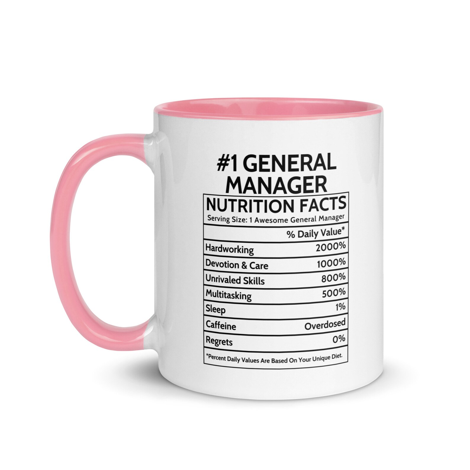 Personalized General Manager Nutrition Facts Mug, Thank You Gift ...