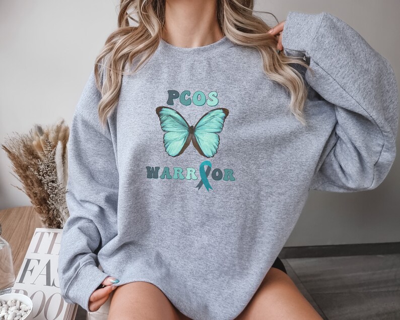 PCOS Warrior Sweatshirt, PCOS Awareness Sweater, Chronic Illness PCOS ...