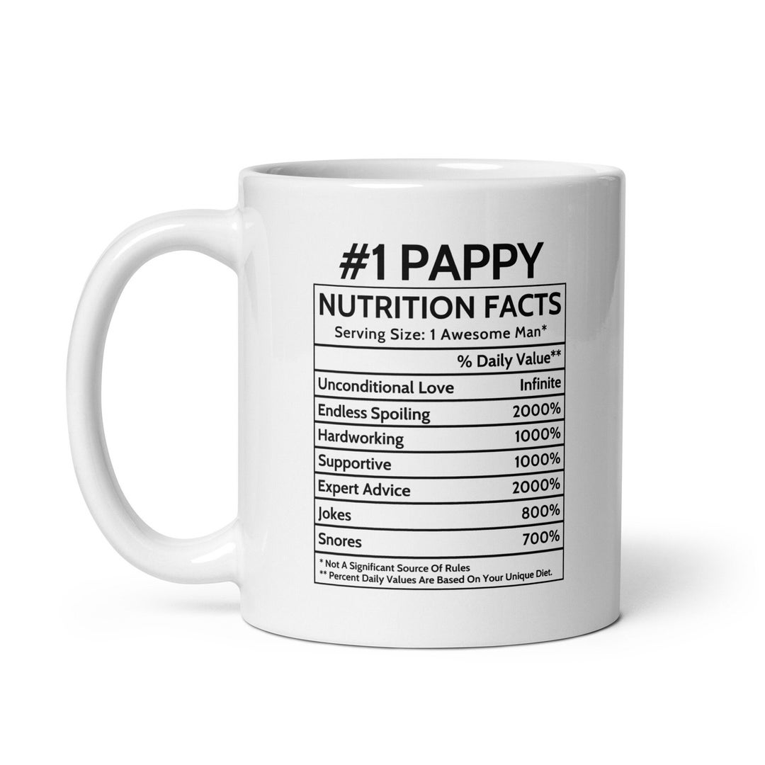Personalized Pappy Gift, New Pappy Nutrition Facts Mug, Custom Name ...