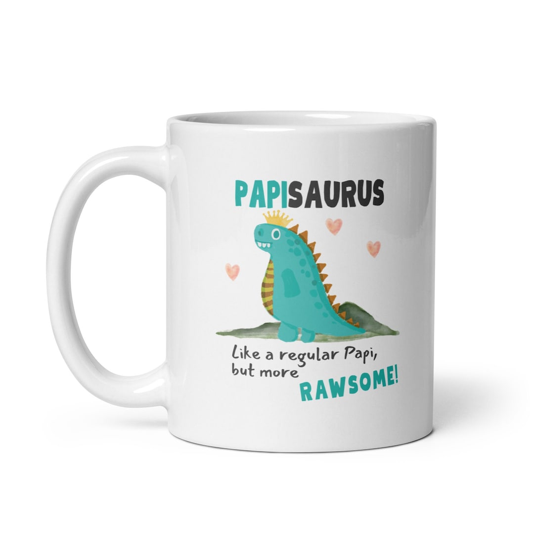 Papi Mug, Papisaurus Gift for Grandfather, Grandpa Mug, Father's Day ...
