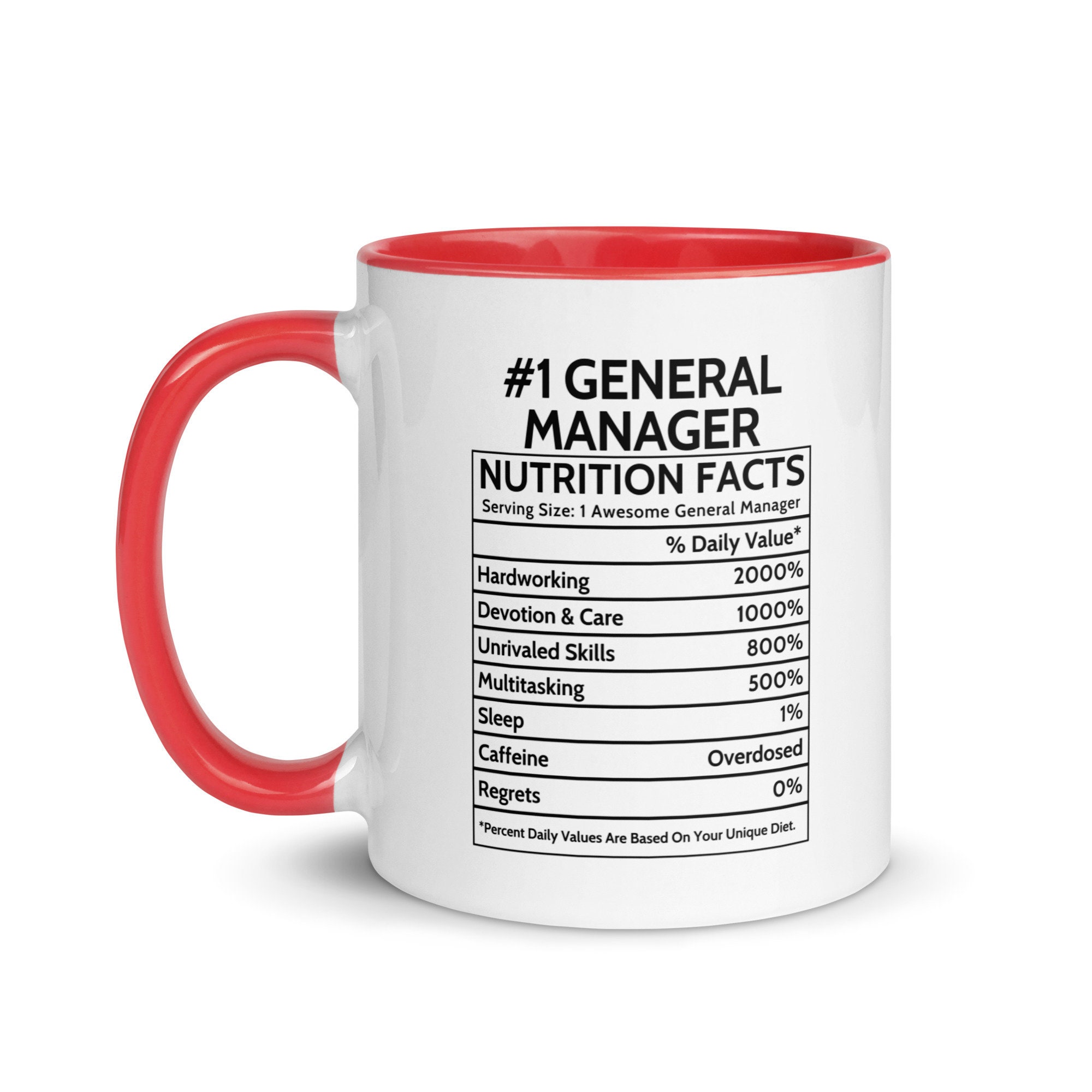 Personalized General Manager Nutrition Facts Mug, Thank You Gift ...