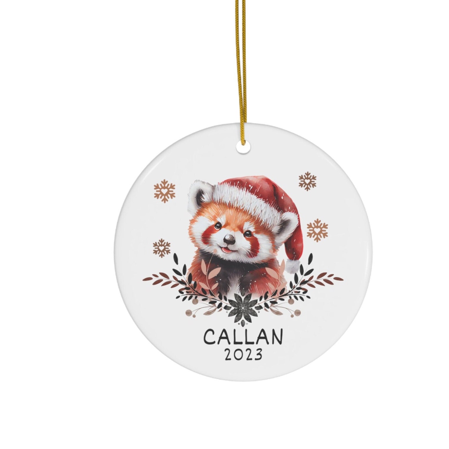Personalized Red Panda Ornament, Red Panda Decor, Kids Ornament ...