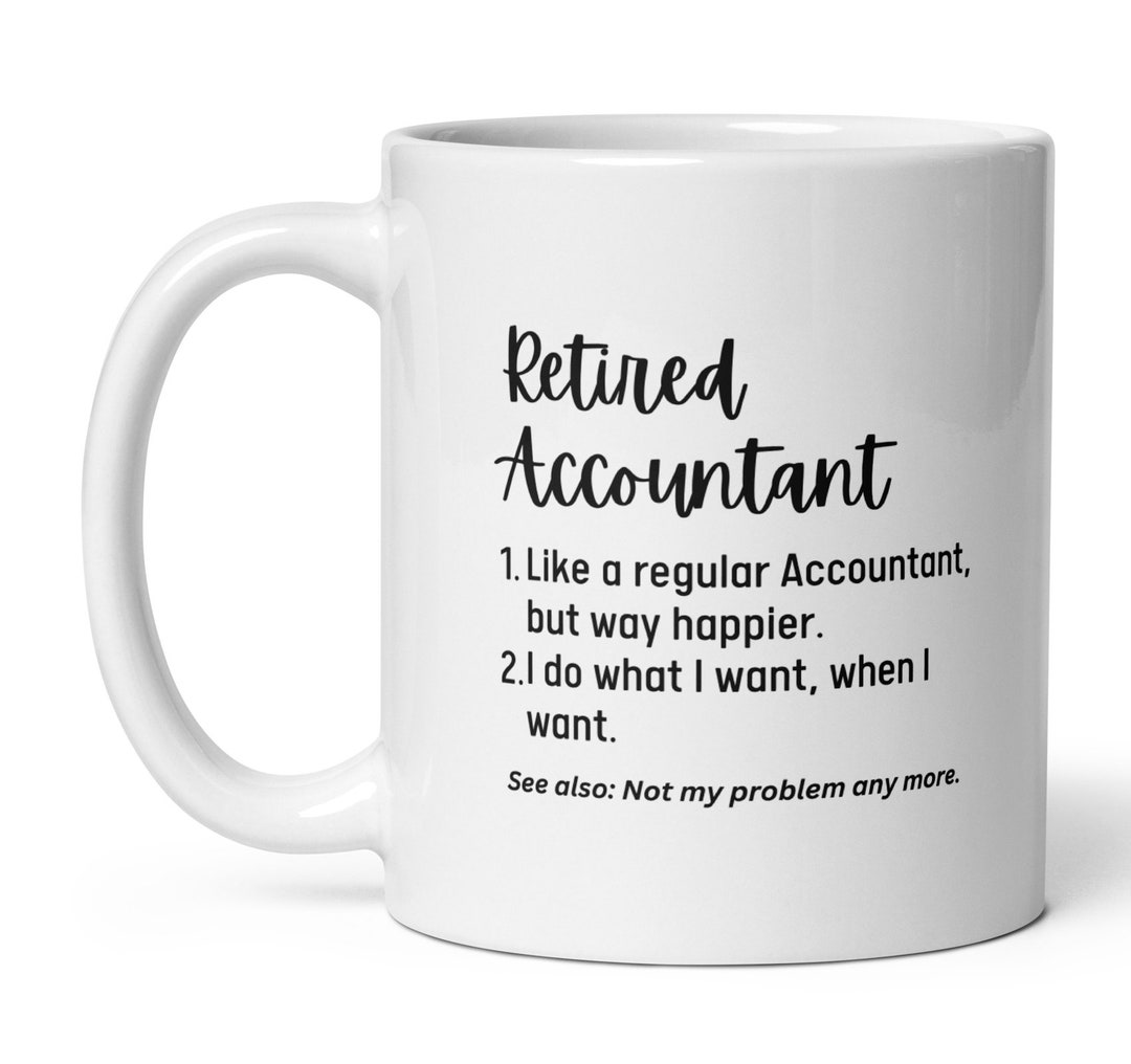 Personalized Retired Accountant Gift, Custom Retirement Definition Mug ...