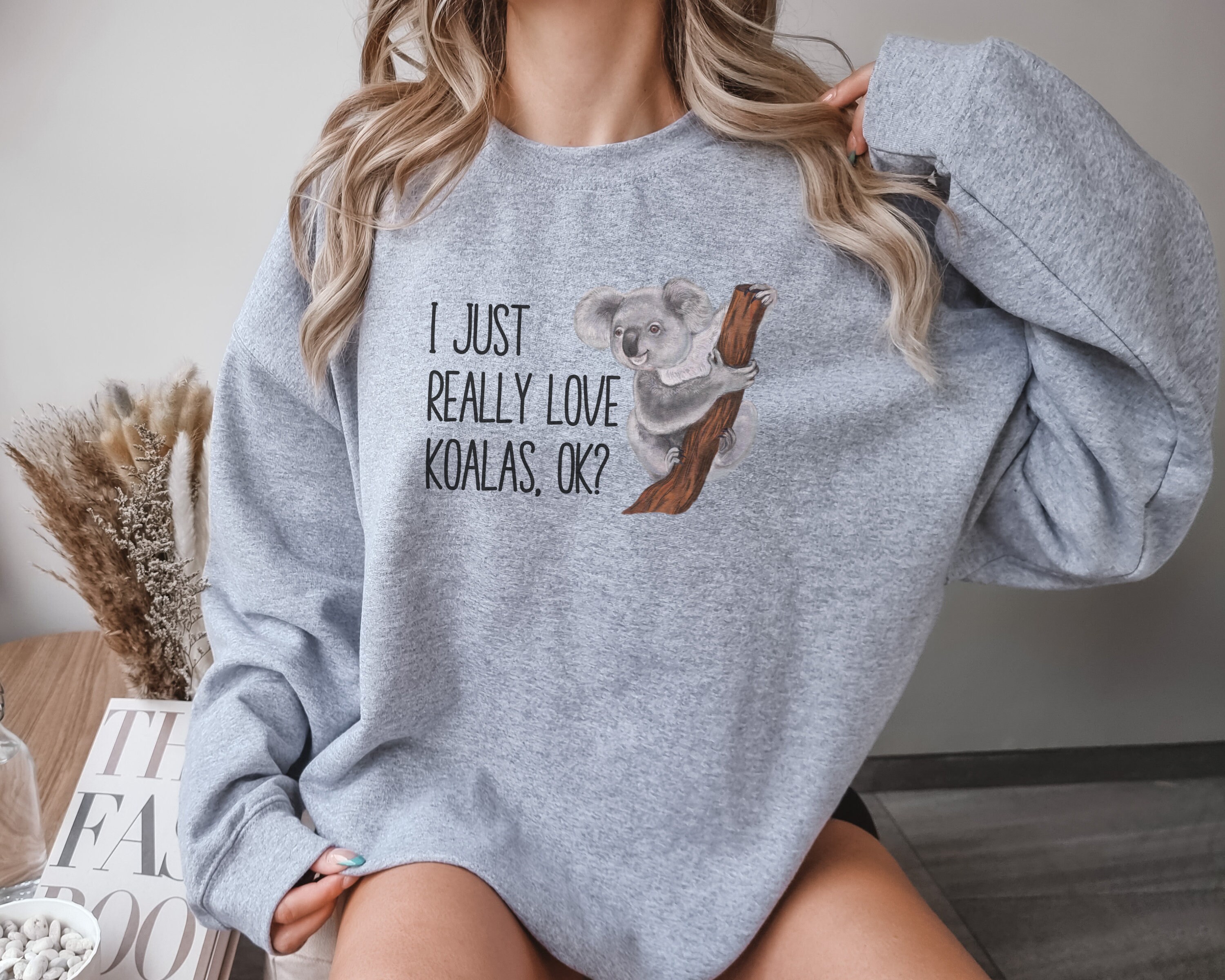 Koala Sweatshirt, Watercolor Koala Bear Lover Sweater, Koala Month ...