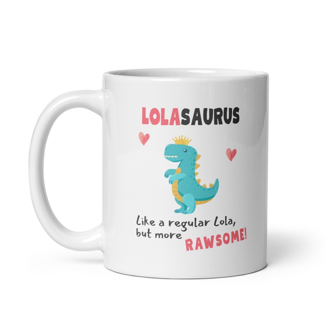 Lola Gift, Lolasaurus Mug Gift for Filipino Grandmother, Dinosaur ...