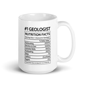 Geologist Nutrition Facts Mug, Thank You Gift for Geologist, Promotion ...
