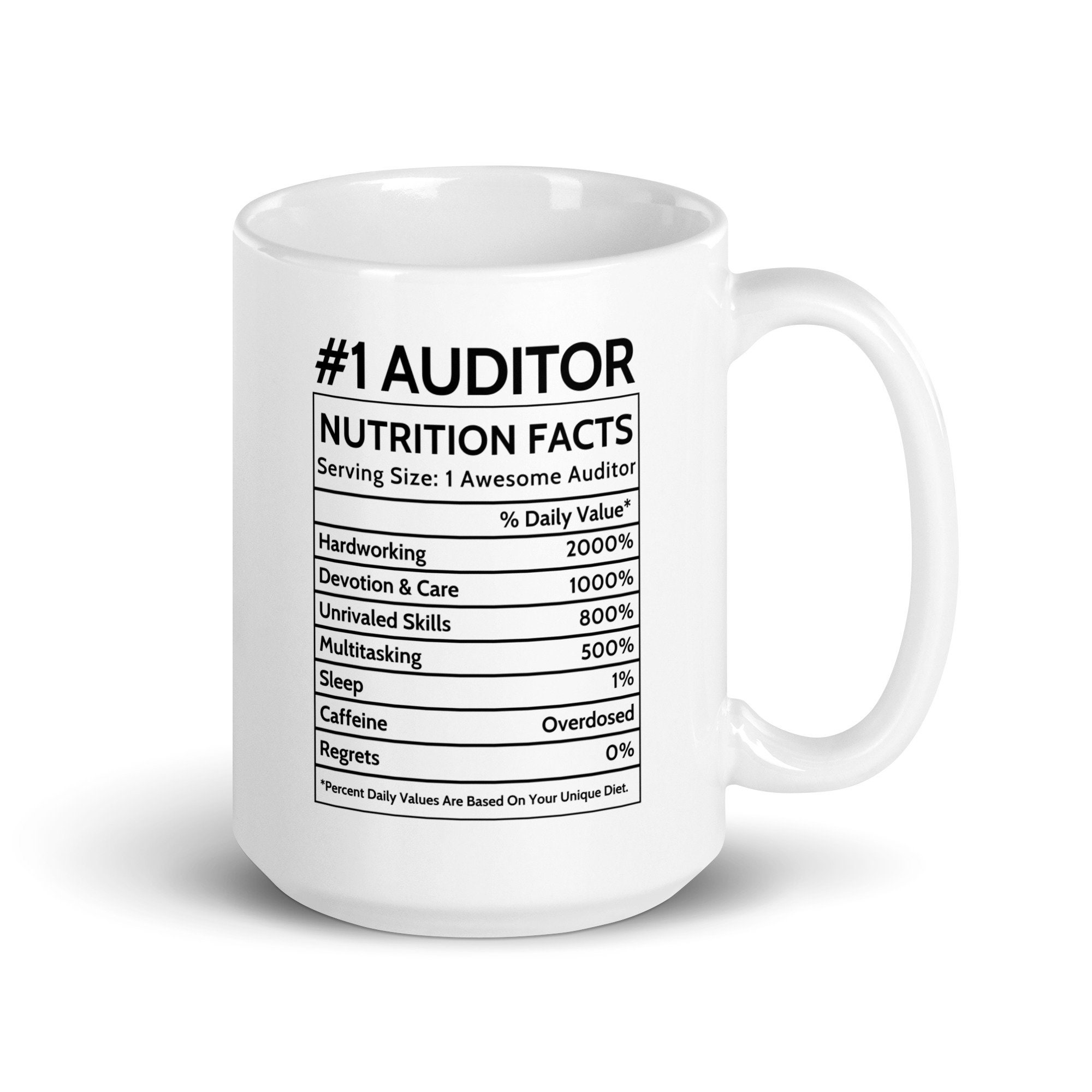 Auditor Nutrition Facts Mug, Gift for Auditors, Promotion Gift ...
