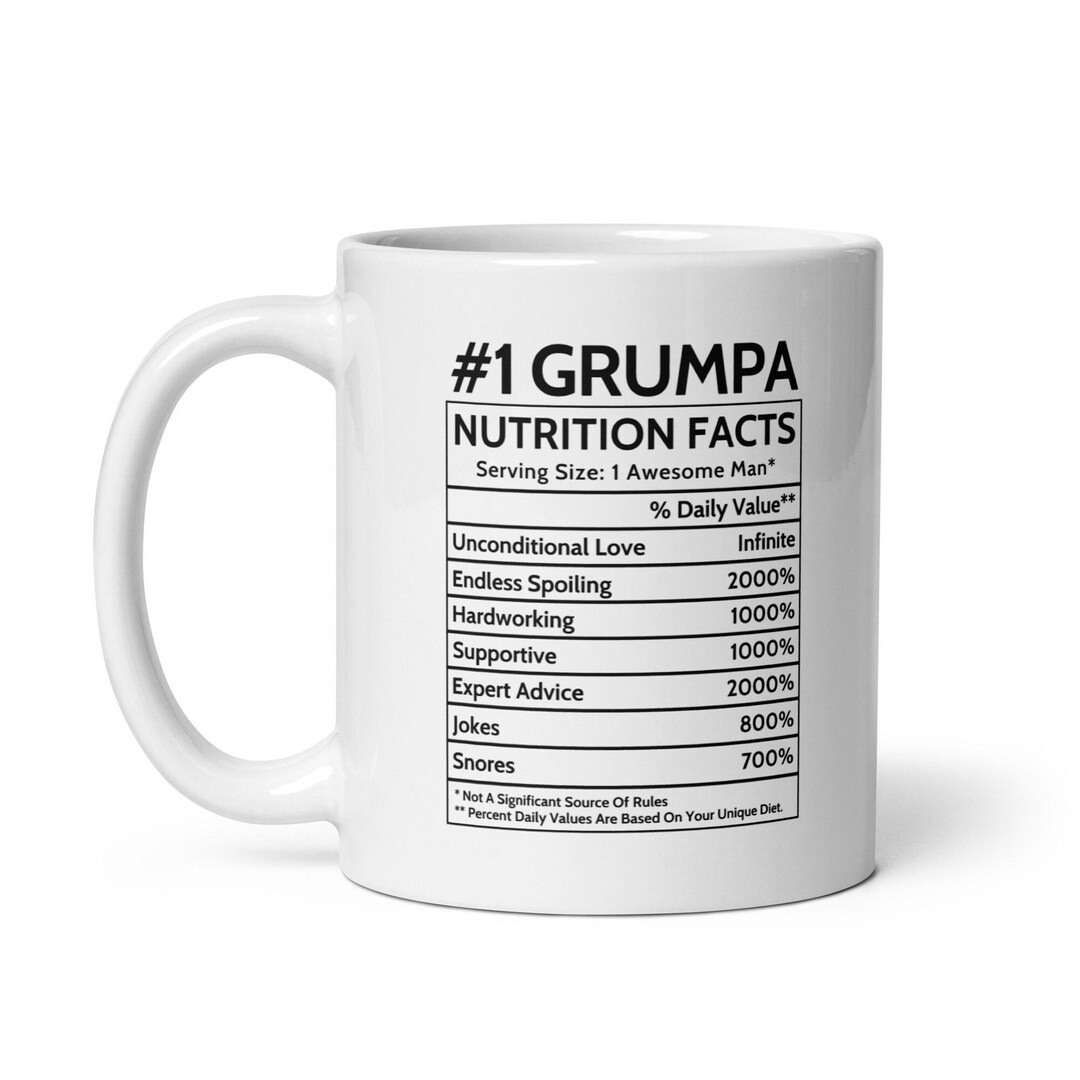 Personalized Grumpa Gift, New Grumpa Nutrition Facts Mug, Custom Name ...