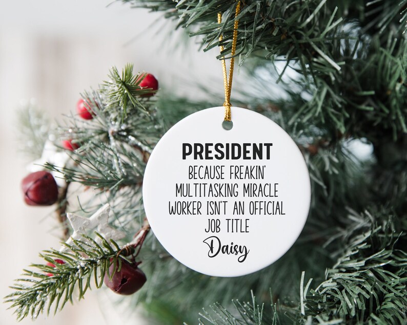 Personalized President Gift, President Ornament, Appreciation Gift for ...