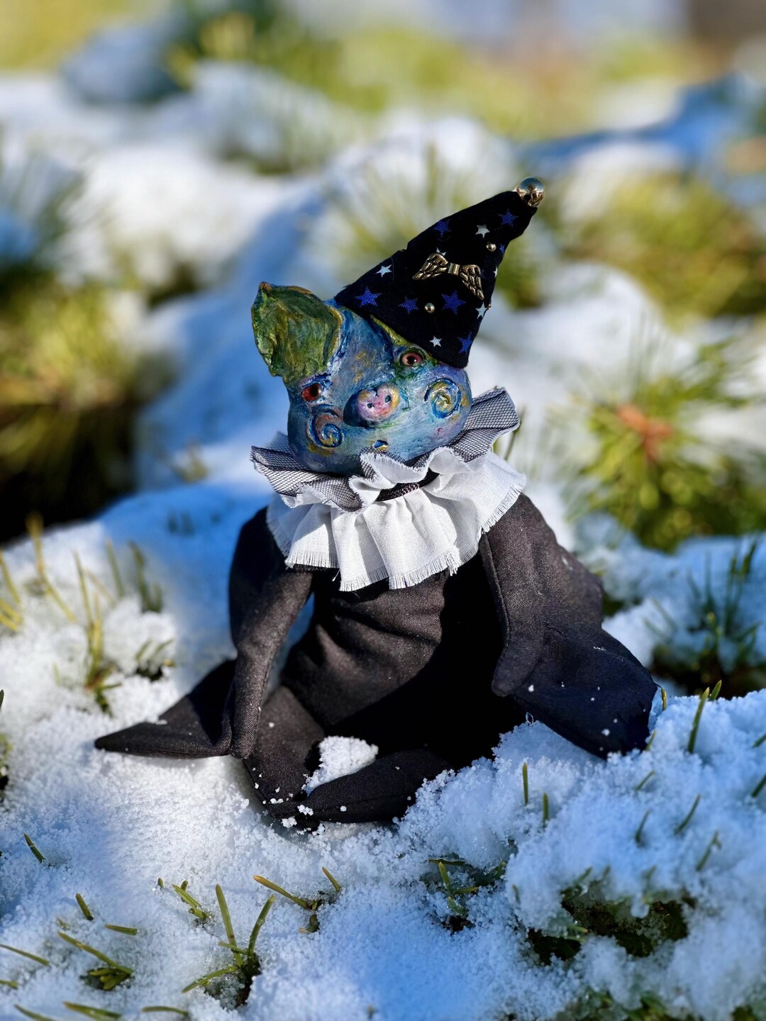 Sleepy Blue Bat Doll - Etsy