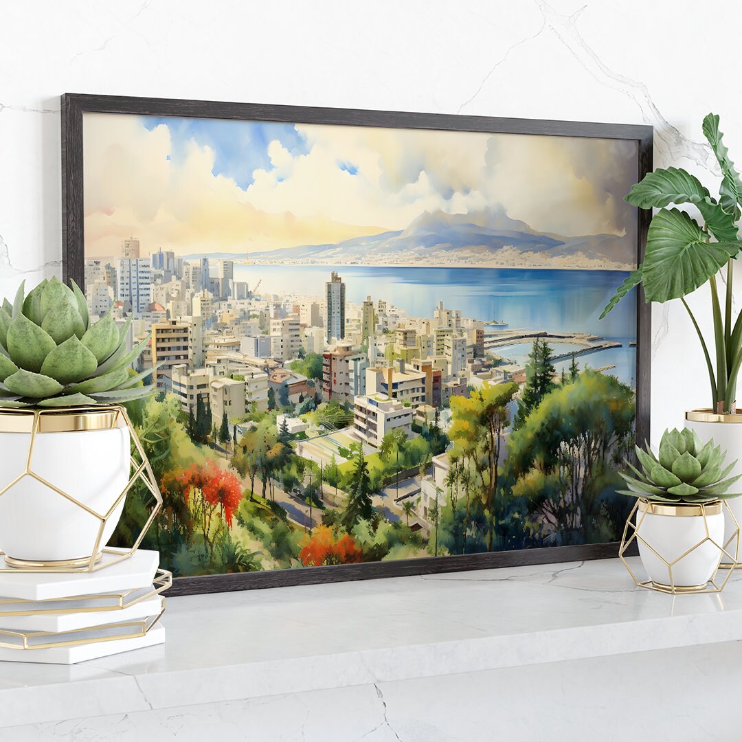 Beirut Picture, Lebanon Picture, Landscape, Watercolor Art, Abstract ...