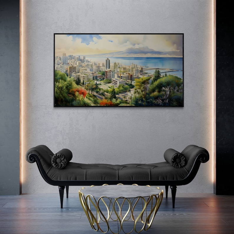 Beirut Picture, Lebanon Picture, Landscape, Watercolor Art, Abstract ...