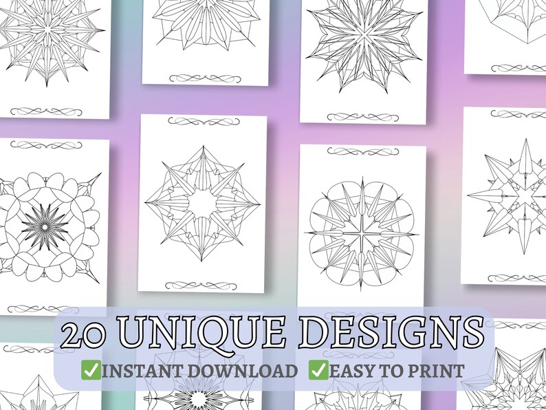 Mandala Coloring Pages Book Adult Stress Relief Printable PDF Instant ...