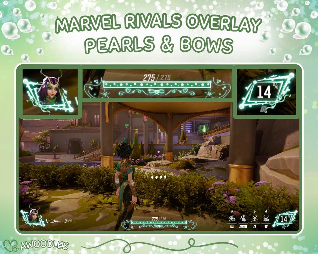 Pearls & Bows Green marvel Rivals Overlay - Etsy