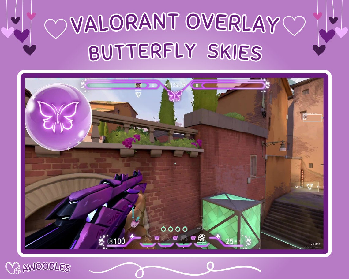 Purple Butterfly Skies [valorant Overlay] With Map Cover - Etsy