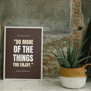 Do More Things You Enjoy, Motivation Wall Art, Inspirational Canvas ...