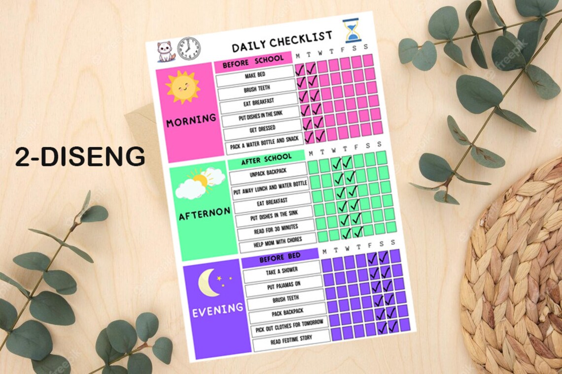 Kids Daily Checklist Printable, Editable Daily Schedule Checklist for ...