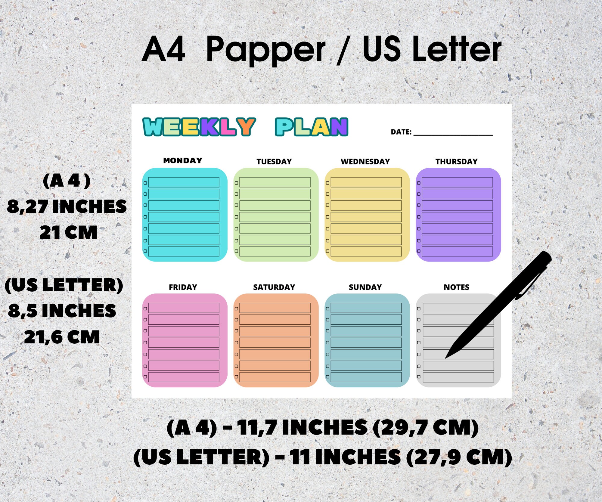 Editable Weekly Planner | Printable, Digital | Weekly Planner PDF ...