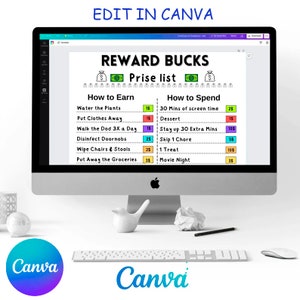 Editable Kids Reward Bucks | Printable | Mom Bucks, PDF Reward System ...