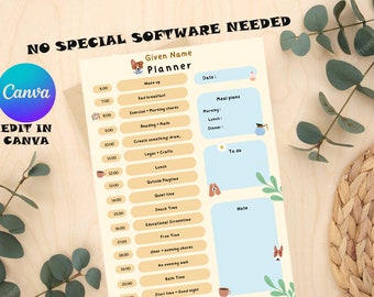 Daily Routines for Kids, Daily Schedule Template, Editable PDF - Etsy