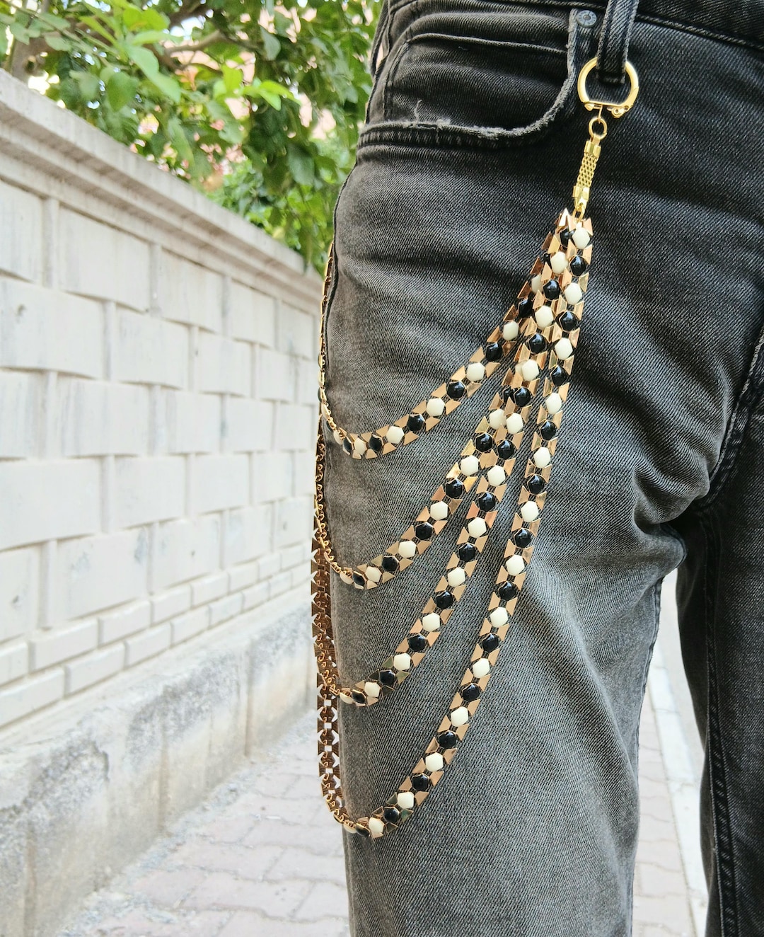 Metal Punk Rock Layered Chain Keychains for Men Women Waist Key Chain ...
