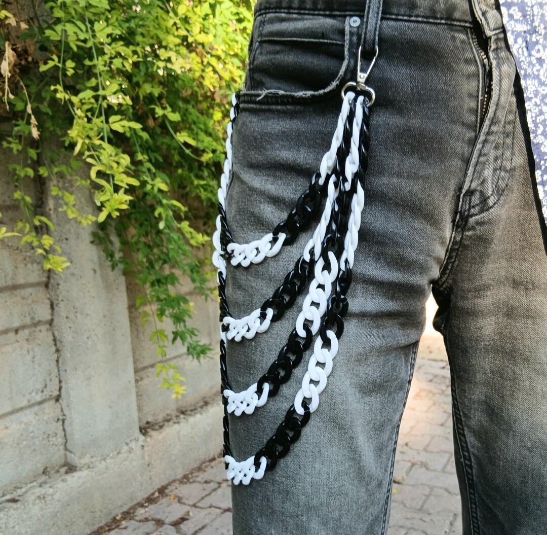 Metal Punk Rock Layered Chain Keychains for Men Women Waist Key Chain ...