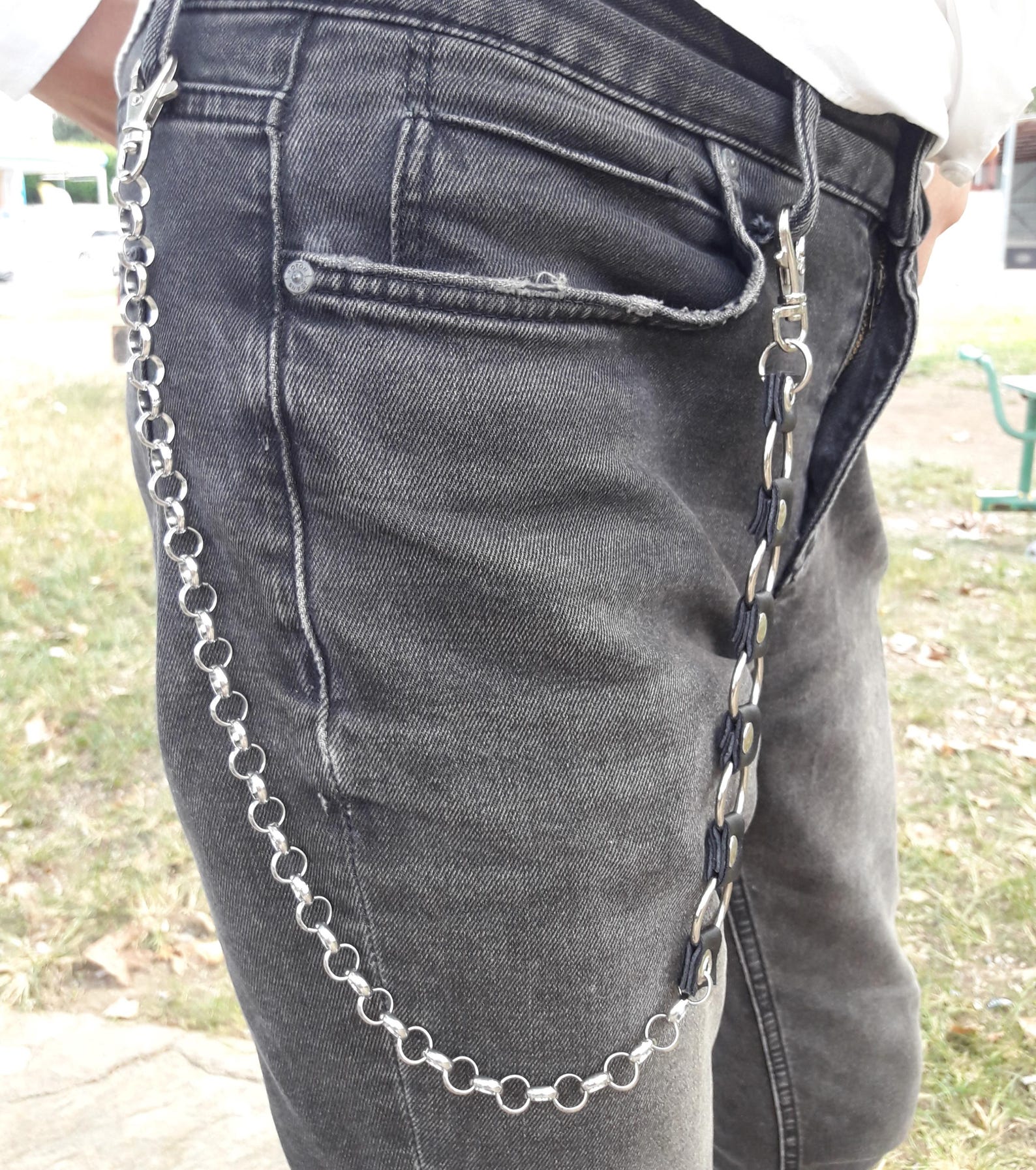 Metal Punk Rock Layered Chain Keychains for Men Women Waist Key Chain ...