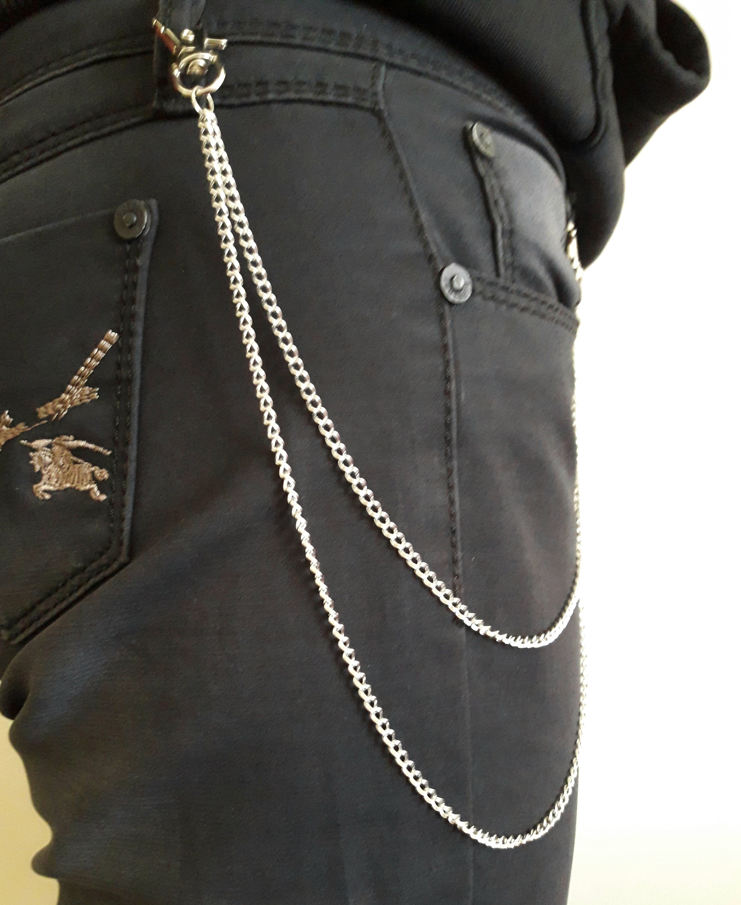 Metal Punk Rock Layered Chain Keychains for Men Women Waist Key Chain ...
