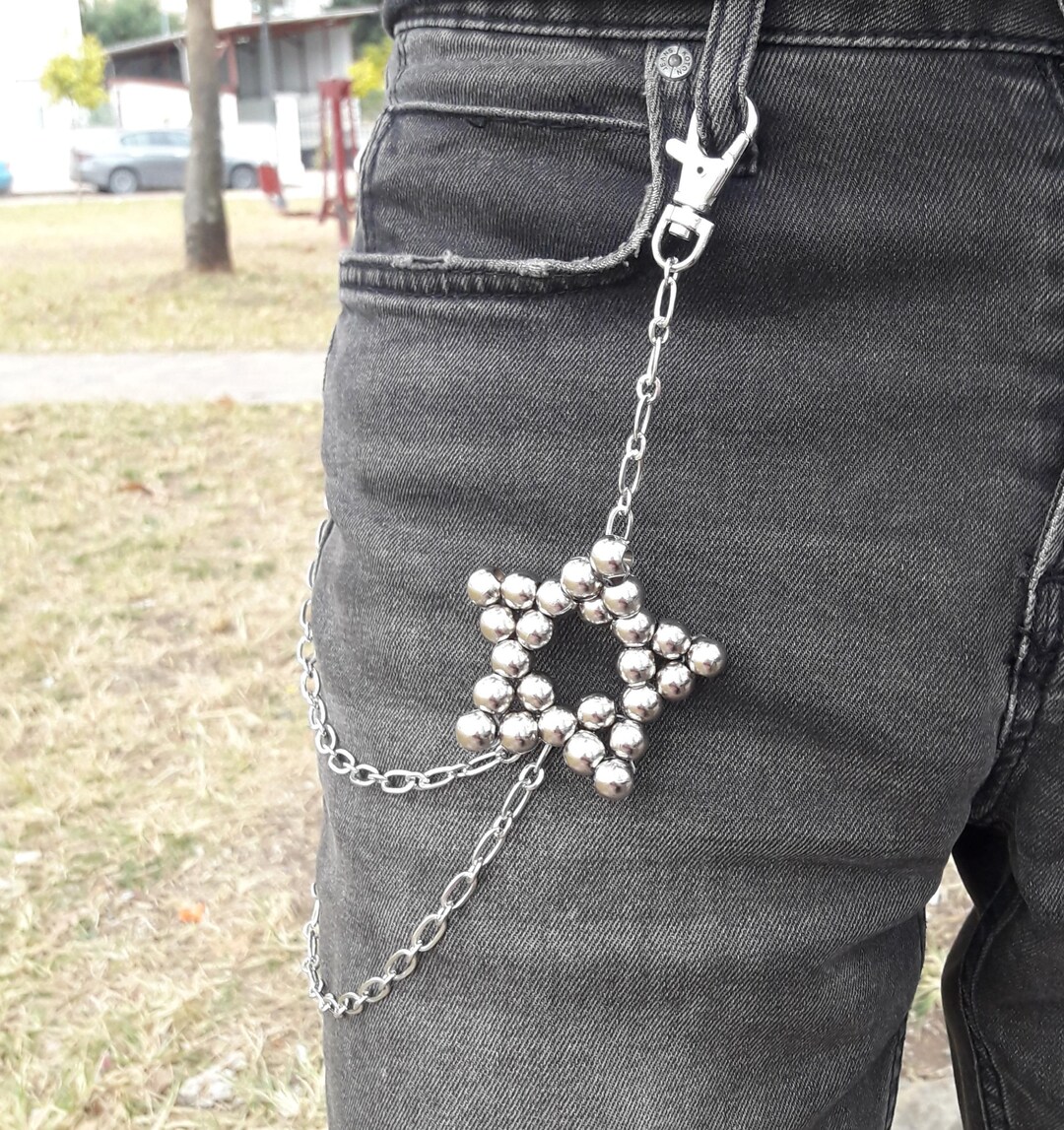 Metal Punk Rock Layered Chain Keychains for Men Women Waist Key Chain ...