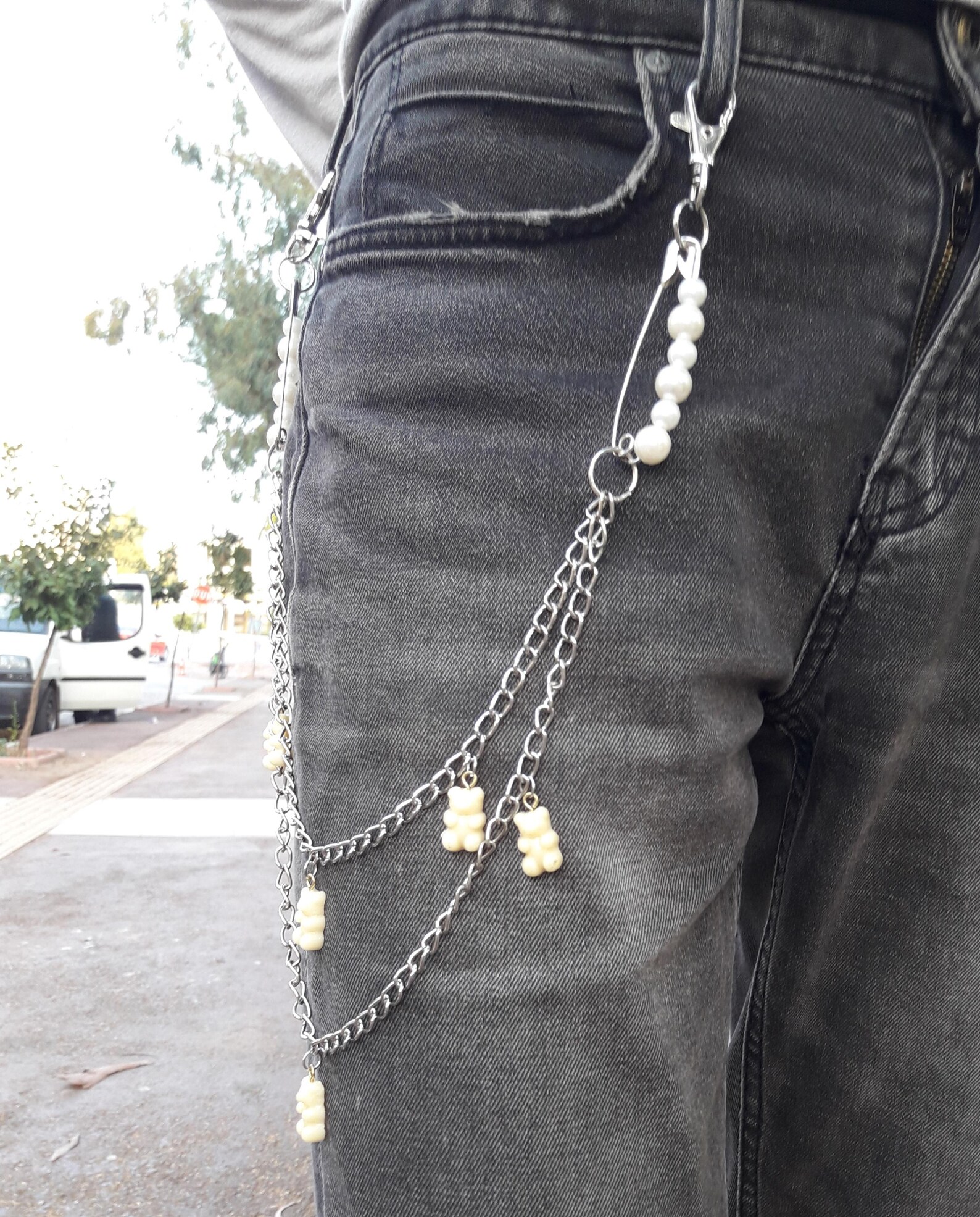 Metal Punk Rock Layered Chain Keychains for Men Women Waist Key Chain ...