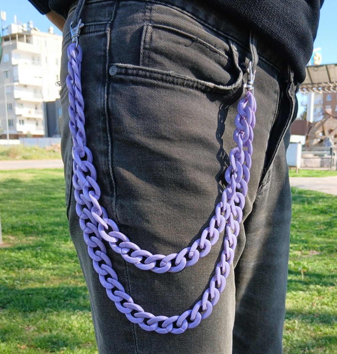 Metal Punk Rock Layered Chain Keychains for Men Women Waist Key Chain ...