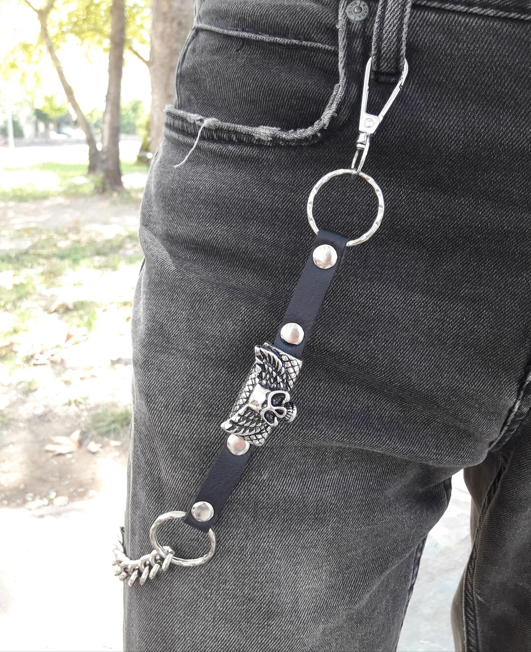 Metal Punk Rock Layered Chain Keychains for Men Women Waist Key Chain ...
