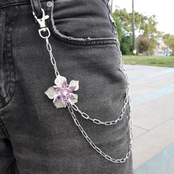 Metal Punk Rock Layered Chain Keychains for Men Women Waist Key Chain ...