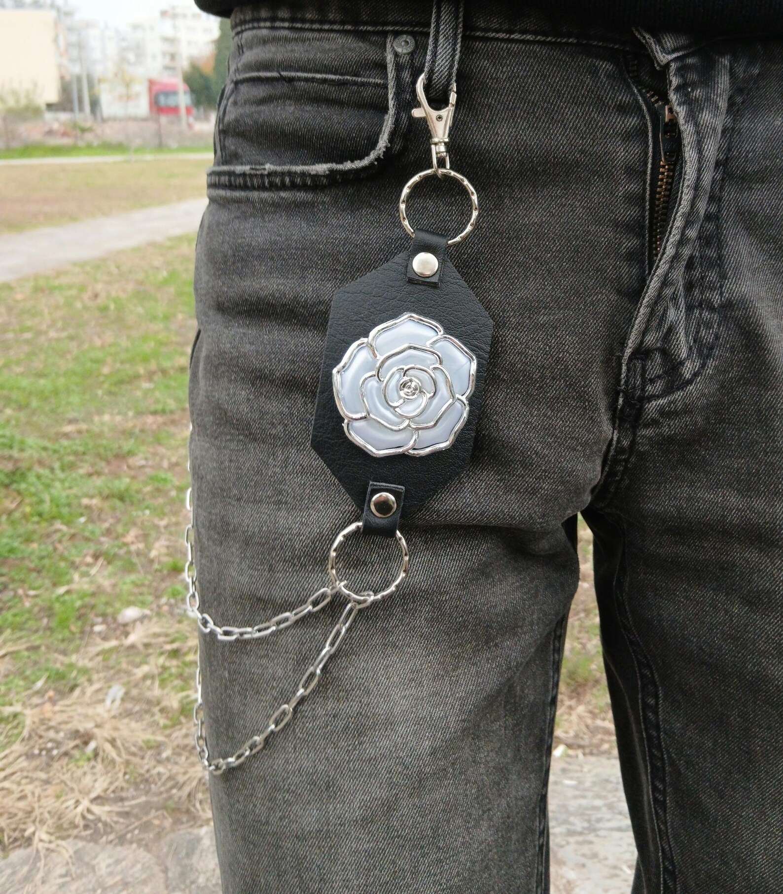 Metal Punk Rock Layered Chain Keychains for Men Women Waist Key Chain ...