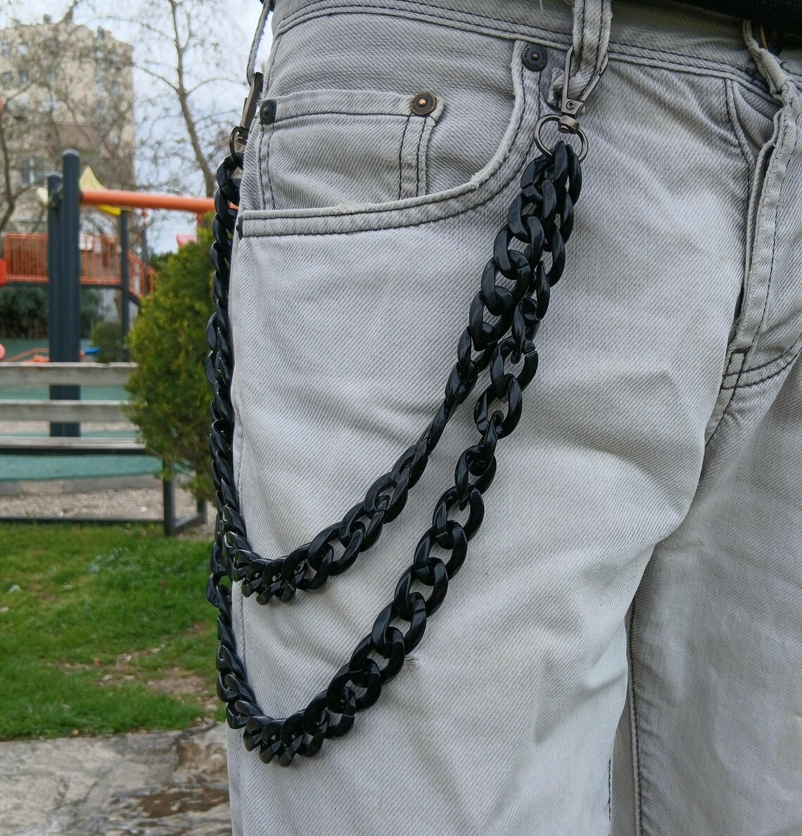 Metal Punk Rock Layered Chain Keychains for Men Women Waist Key Chain ...
