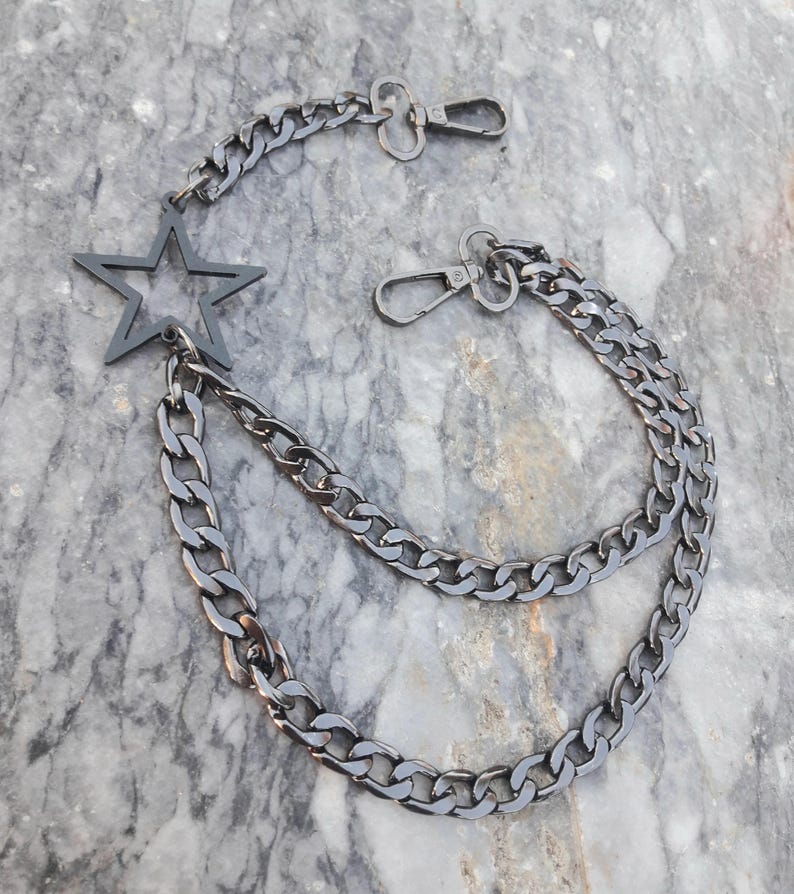 Metal Punk Rock Layered Chain Keychains for Men Women Waist Key Chain ...