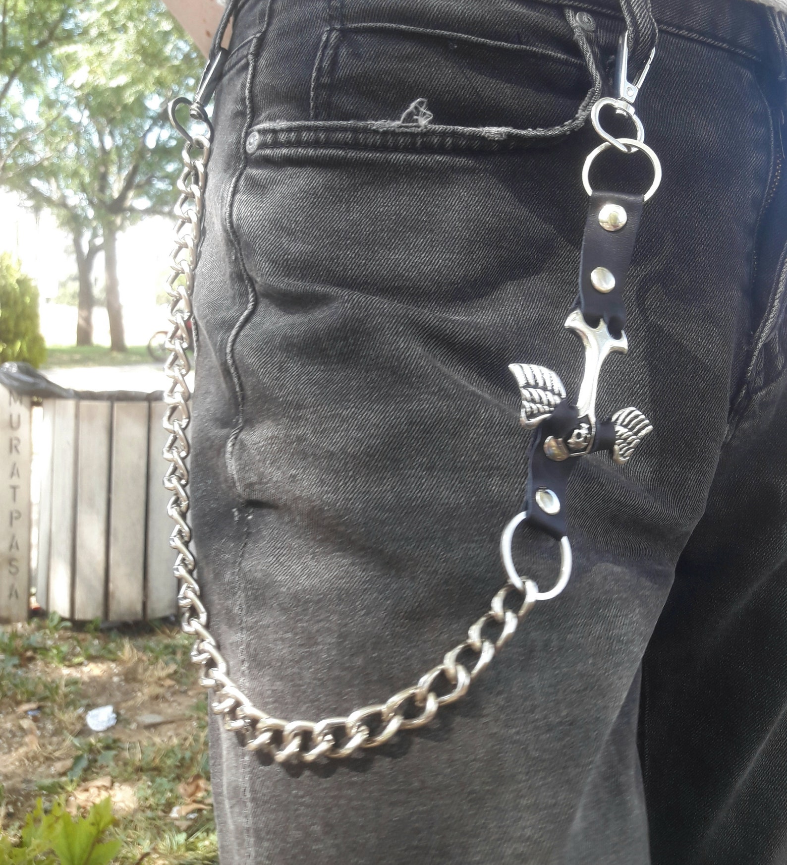 Metal Punk Rock Layered Chain Keychains for Men Women Waist Key Chain ...