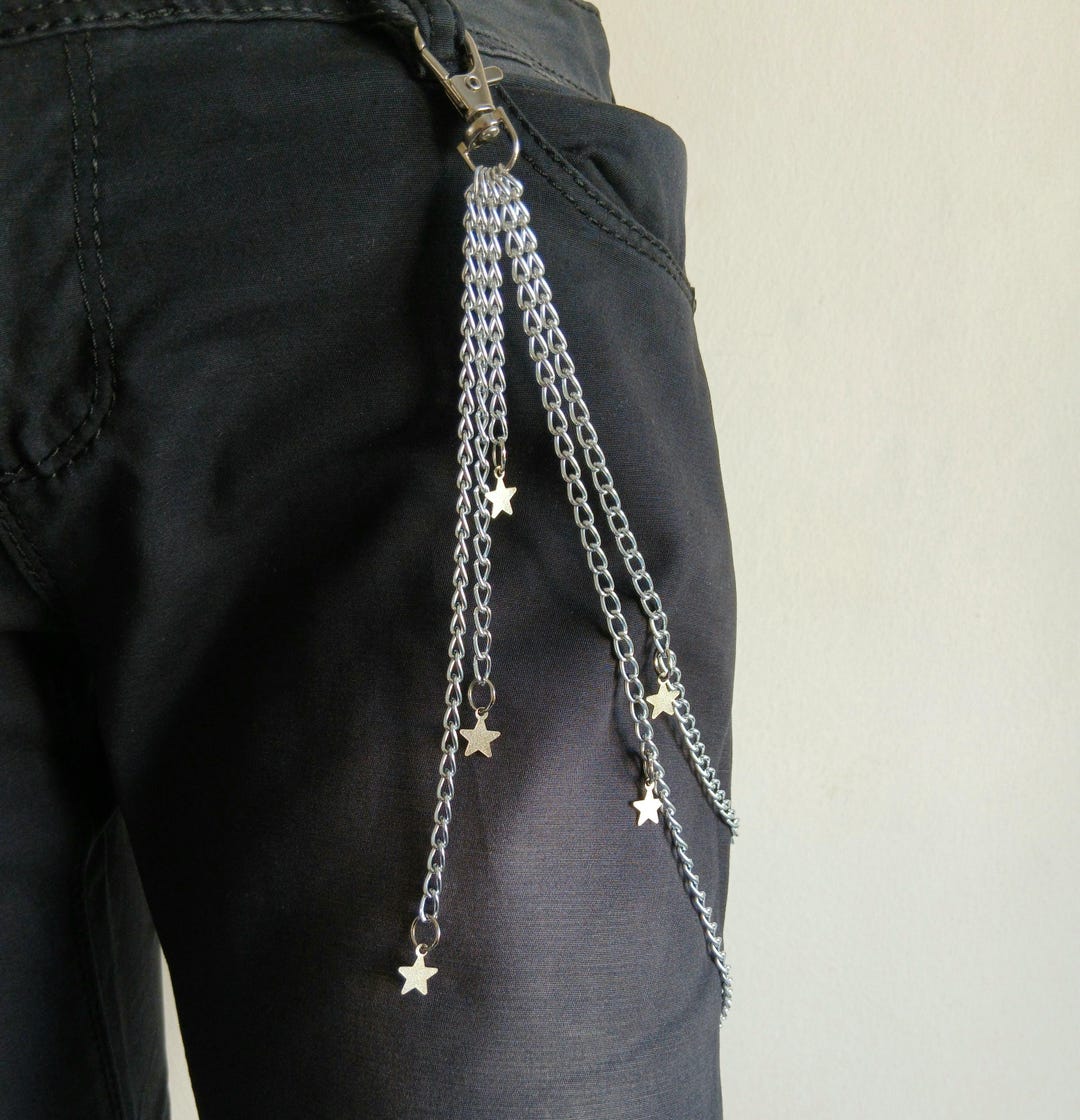 Metal Punk Rock Layered Chain Keychains for Men Women Waist Key Chain ...