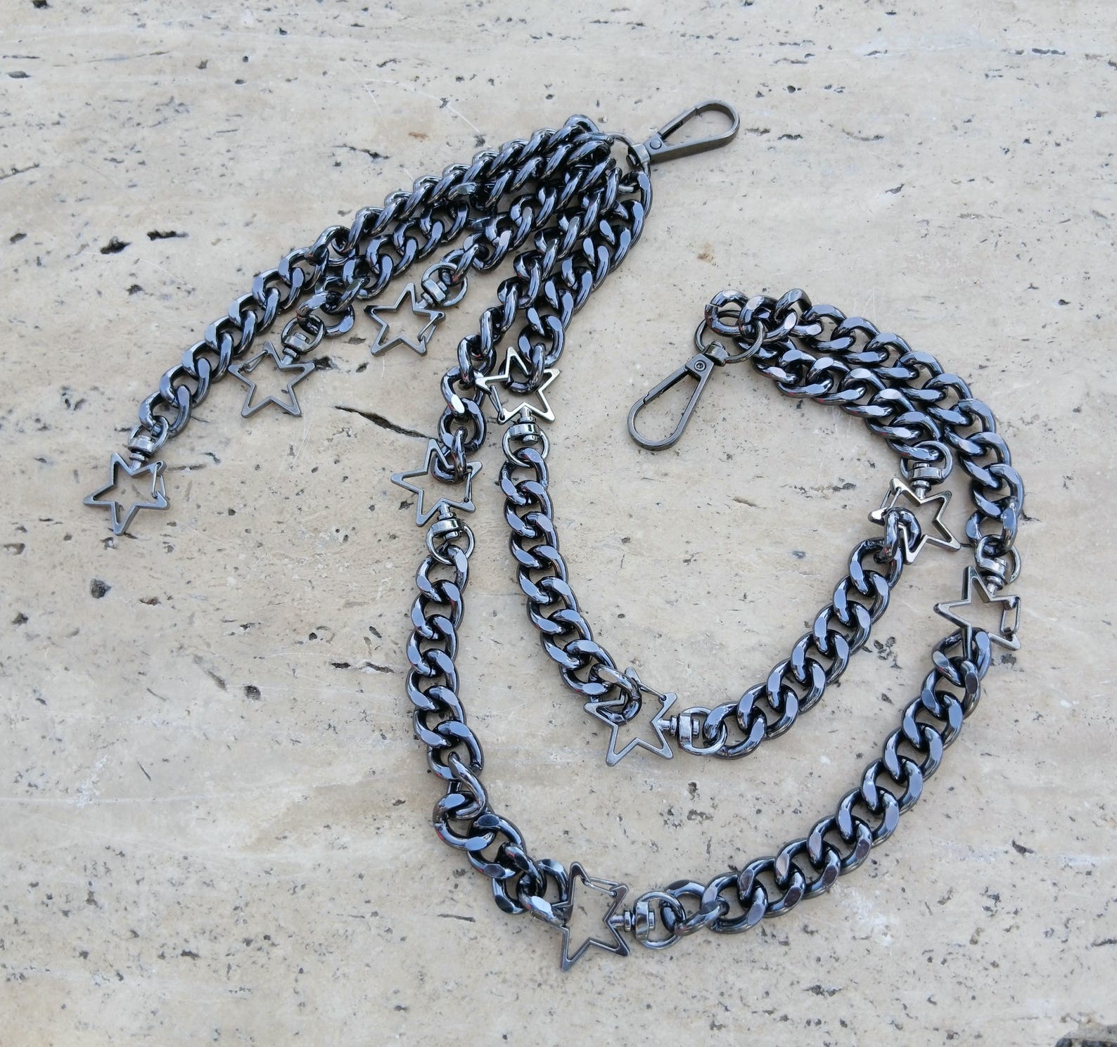 Metal Punk Rock Layered Chain Keychains for Men Women Waist Key Chain ...