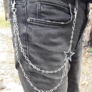 Metal Punk Rock Layered Chain Keychains for Men Women Waist Key Chain ...