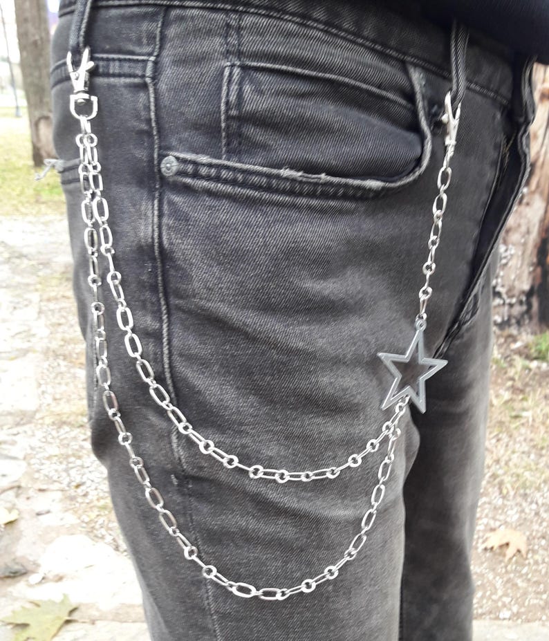 Metal Punk Rock Layered Chain Keychains for Men Women Waist Key Chain ...